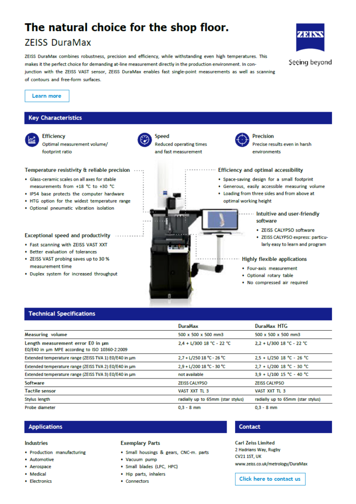 ZEISS DuraMax Brochure - MTA